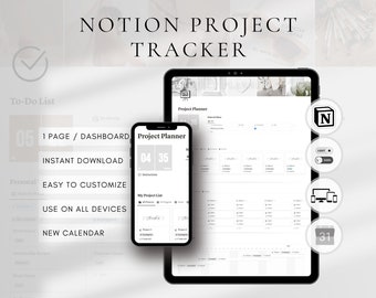 Digital Notion Project Management Planner Template - Etsy