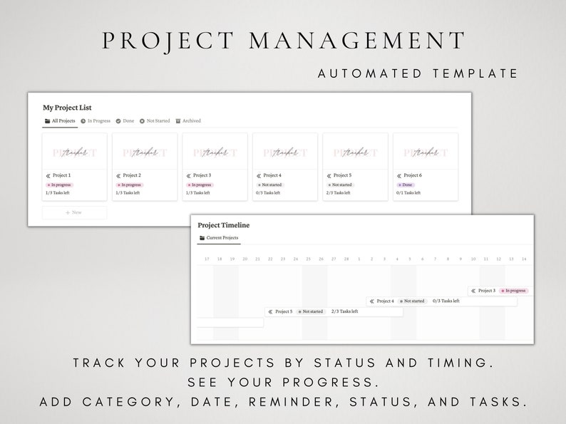 Notion Project Tracker Template: Productivity Planner (digital Download ...