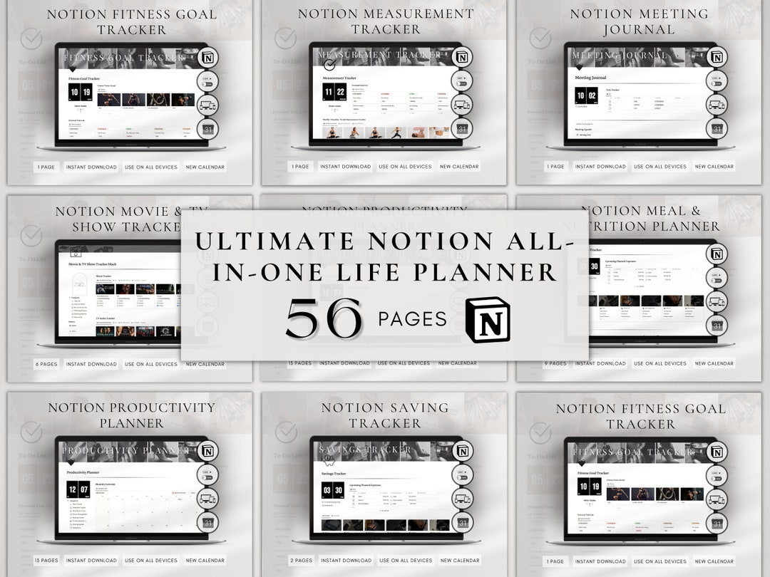 Notion All in One Planner Template | Notion Life Planner | Adhd Notion ...