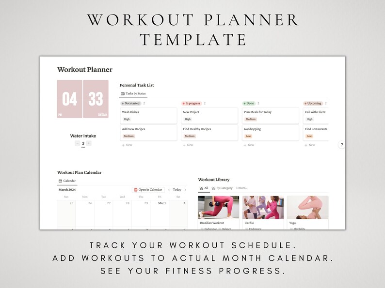 Notion Fitness Planner Template Digital Workout Planner Weight Loss ...