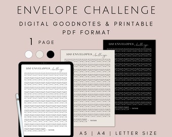 Envelope Challenge Tracker Printable Savings Challenge 100 - Etsy
