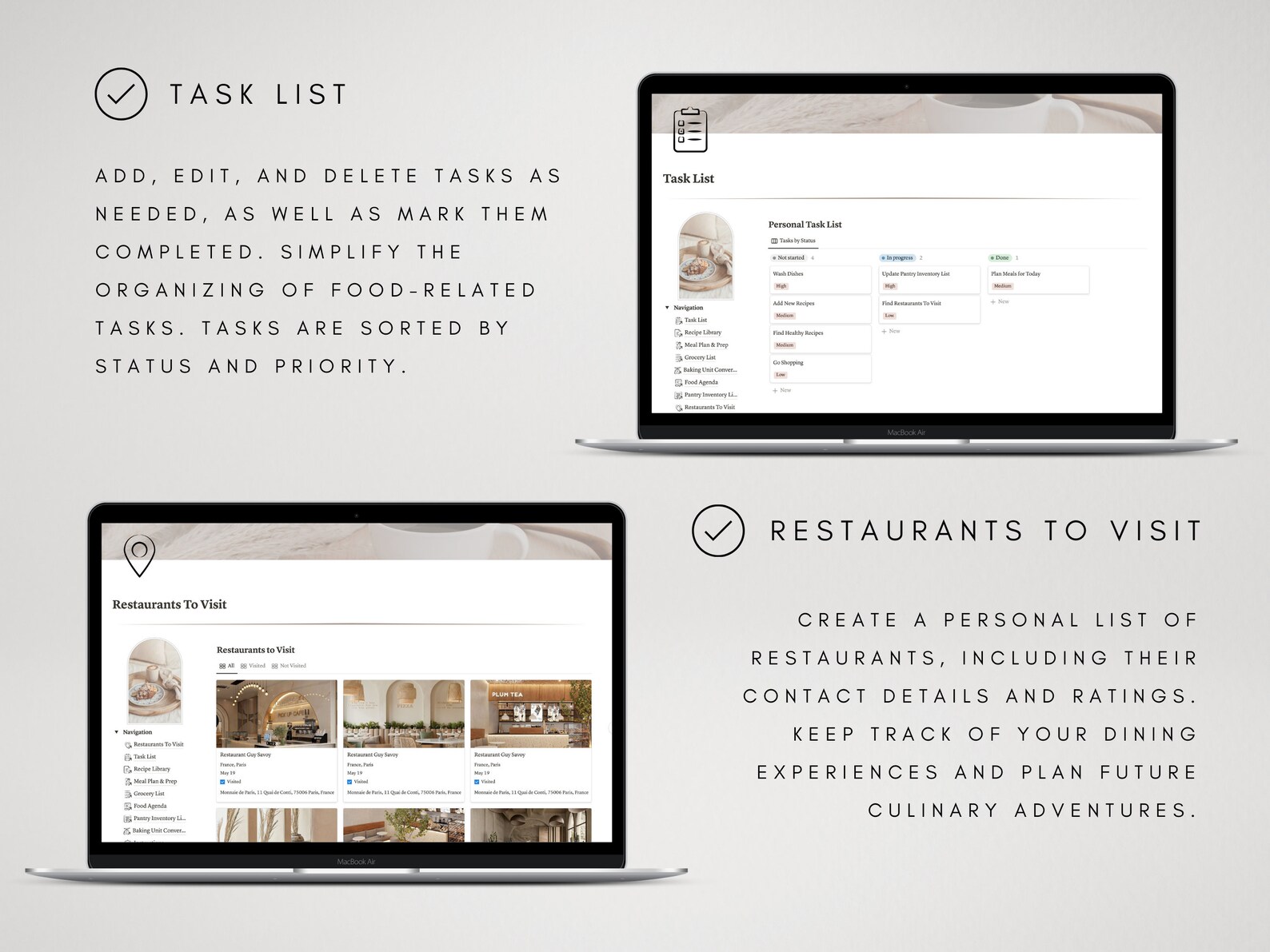 Meal Planner Notion Template | Daily, Weekly, Monthly Menu Planner ...