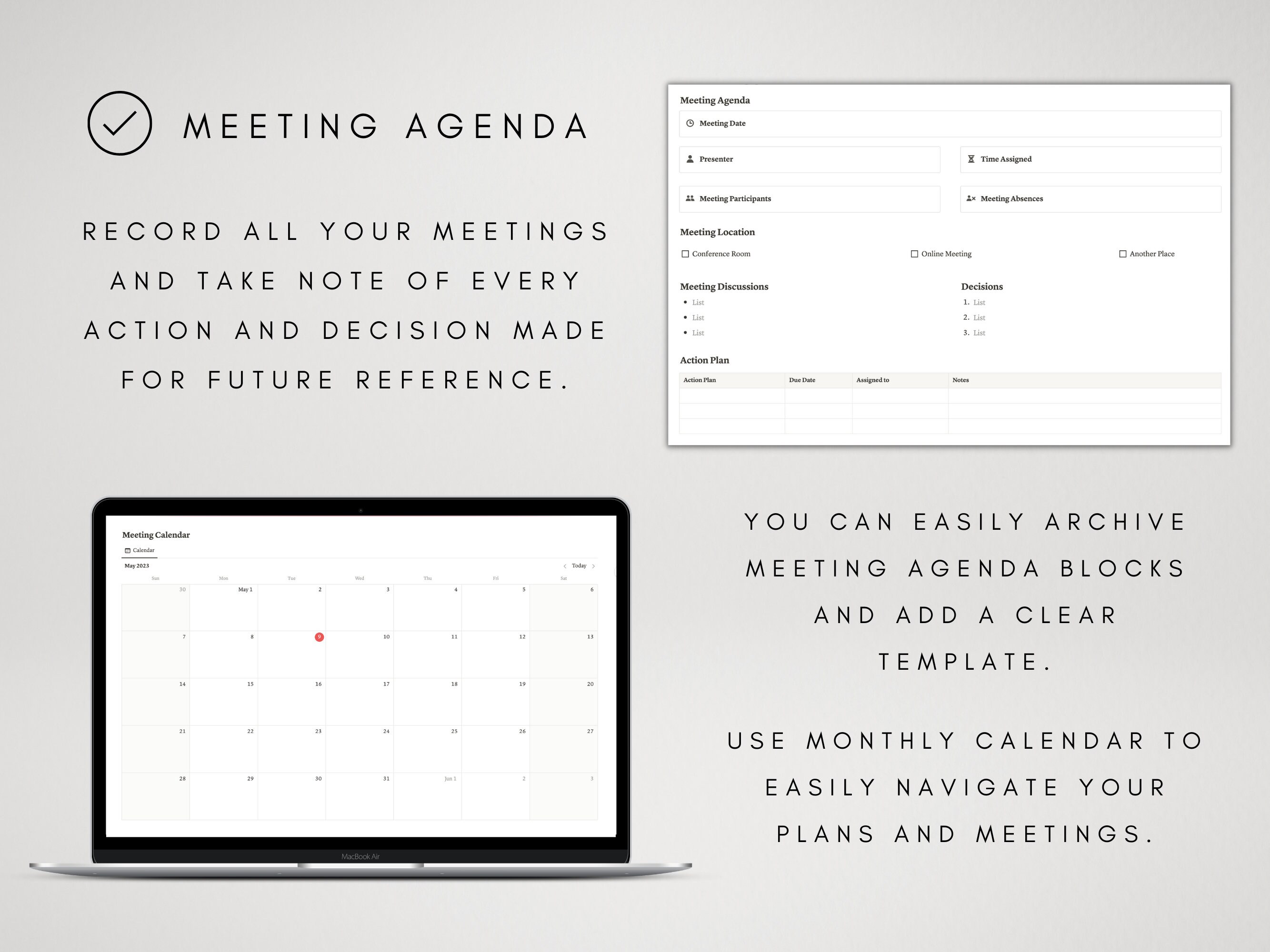 Meeting Minutes Notion Template Digital Work / Project Meeting Notes ...