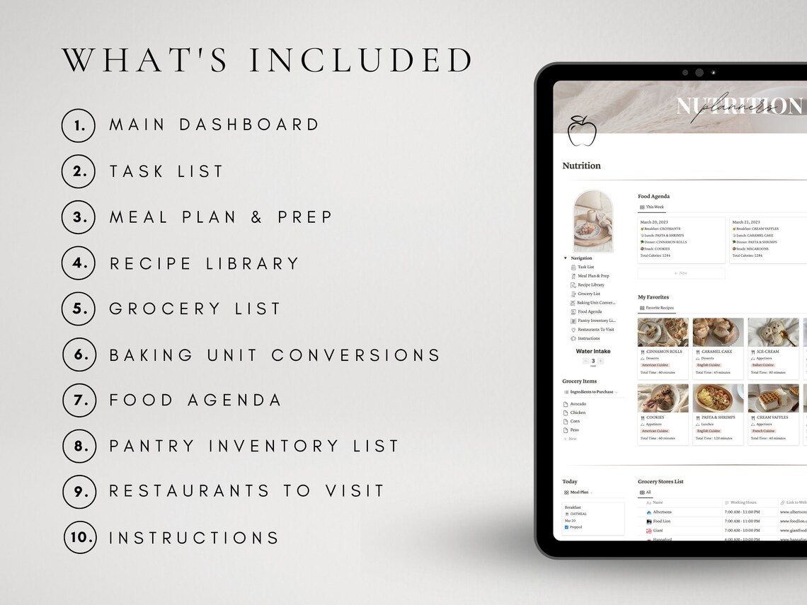 Meal Planner Notion Template Daily, Weekly, Monthly Menu Planner ...