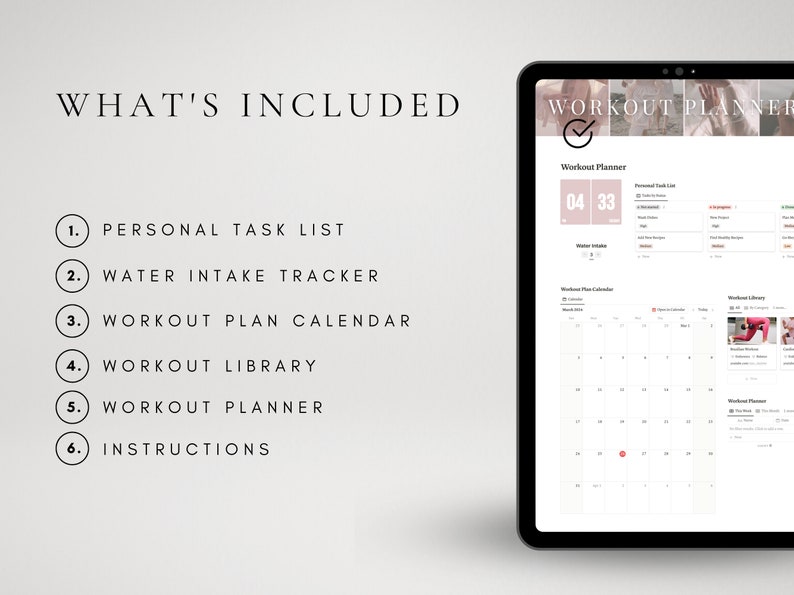 Notion Fitness Planner Template Digital Workout Planner Weight Loss ...