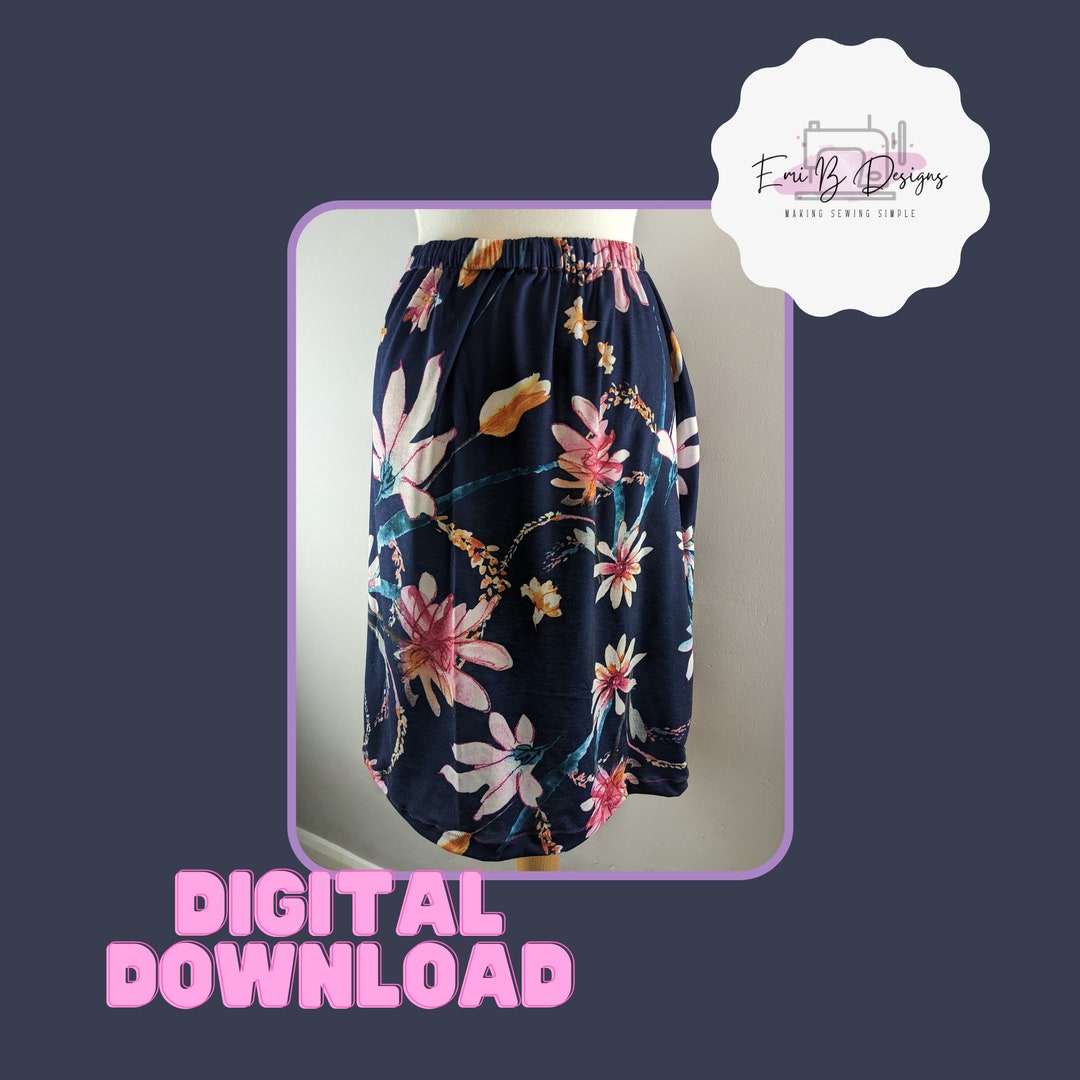 Jersey Skirt Sewing Pattern- Draft Your Own Jersey Skirt Pattern ...