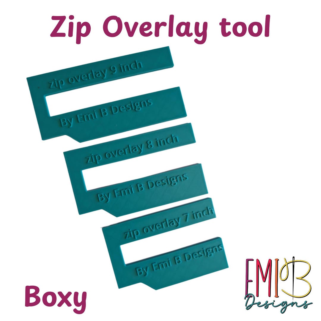 Boxy Zip Overlay Tool Bag Making Tool Pack of 3 Zip Overlay Templates ...