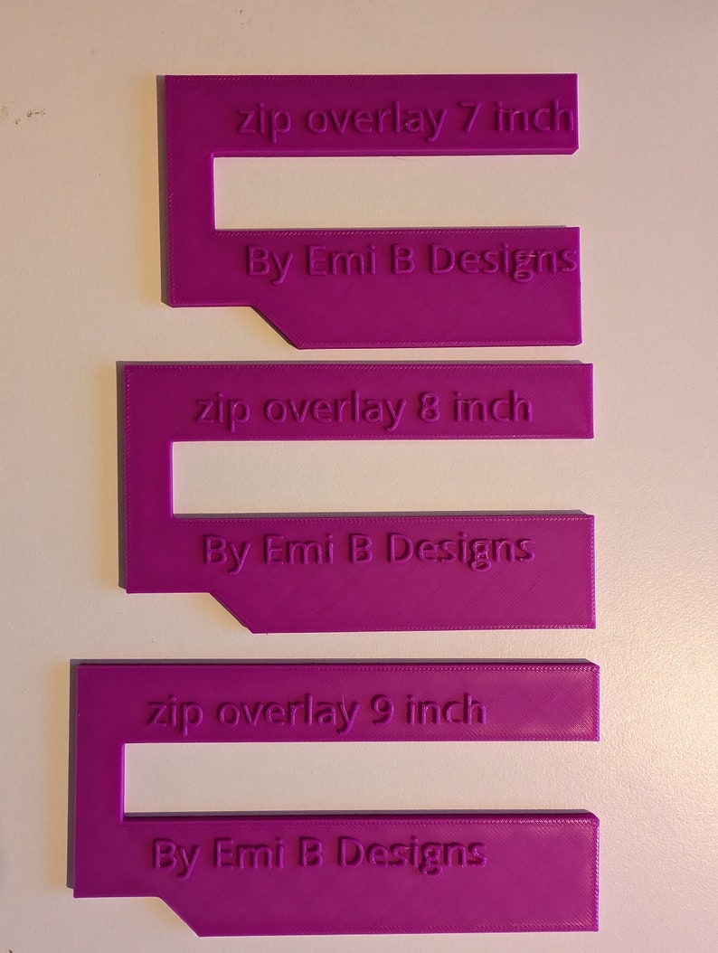 Boxy Zip Overlay Tool Bag Making Tool Pack of 3 Zip Overlay Templates ...