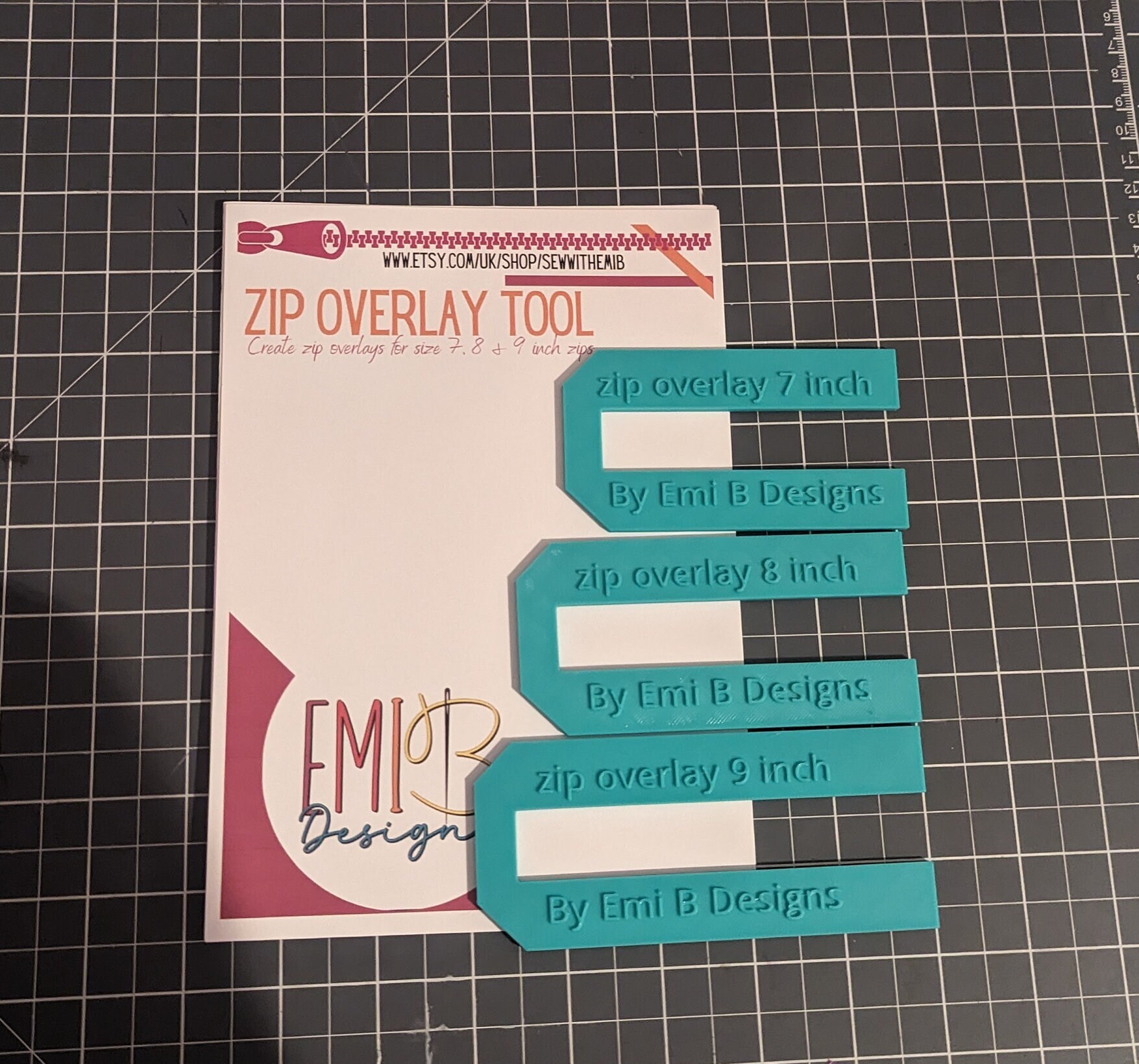 Zip Overlay Tool Bag Making Tool Pack of 3 Zip Overlay Templates ...