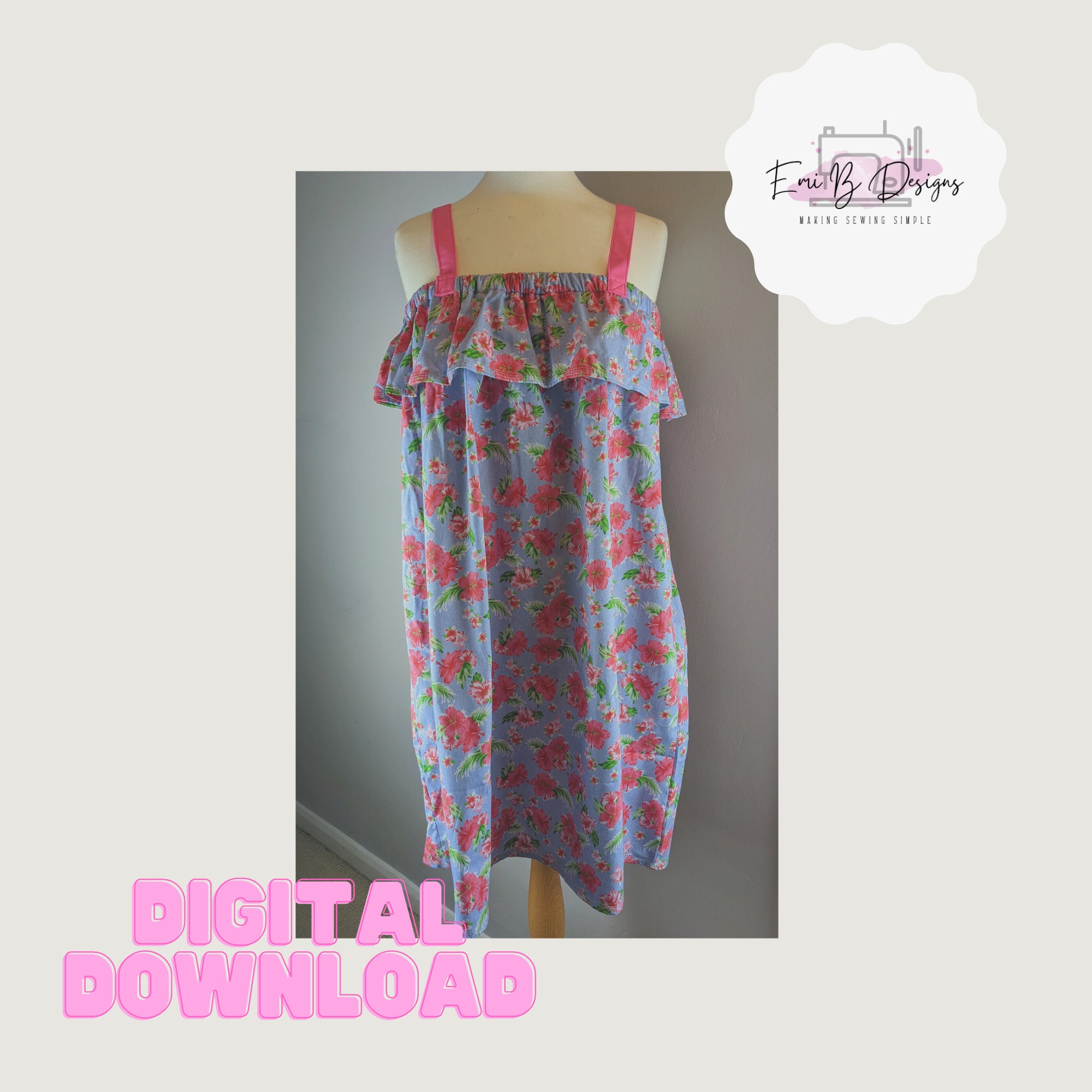 Ruffle Top Sewing Pattern- Draft Your Own Ruffle Top- Ruffle Dress ...