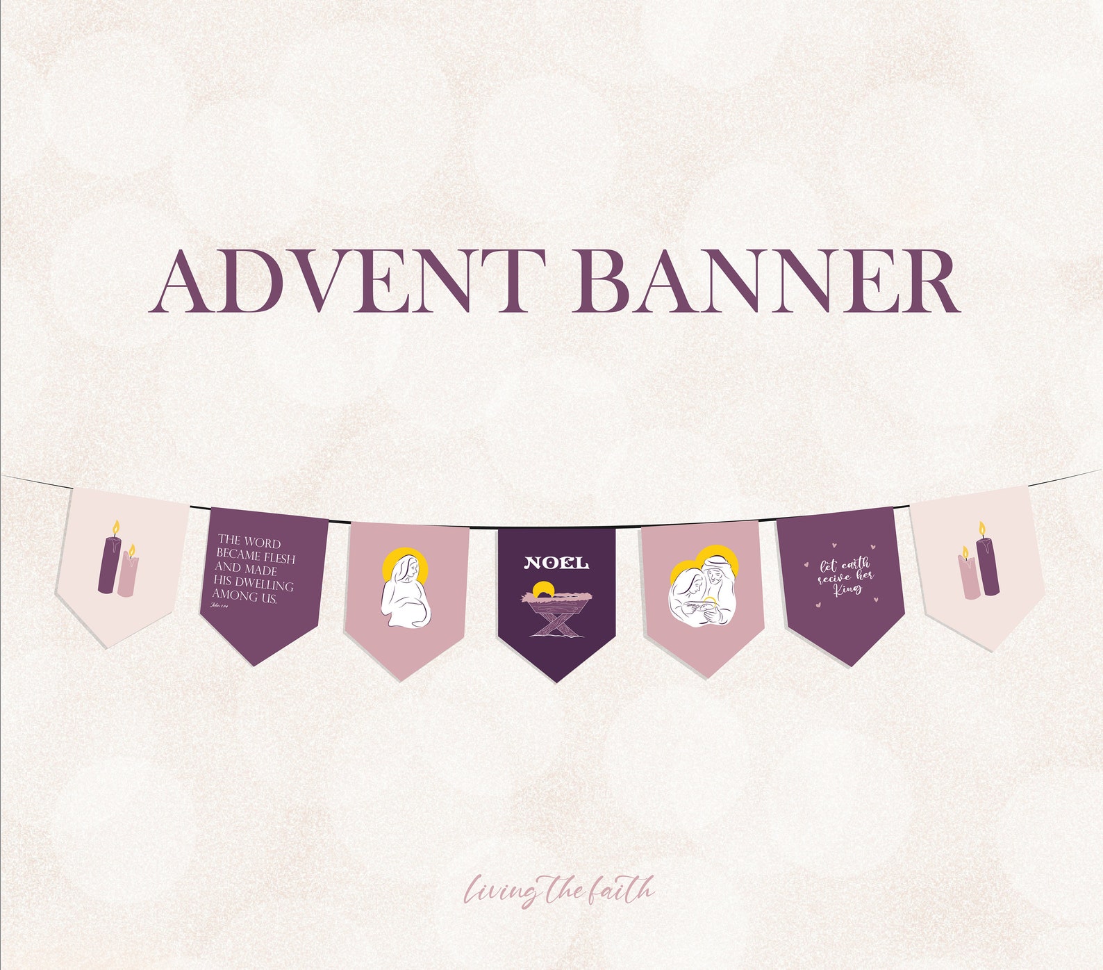 Printable Advent Banner & Christmas Banner | Advent Decor | Catholic ...