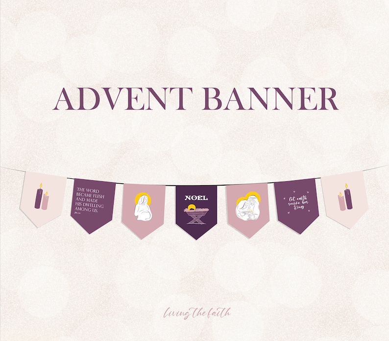 Printable Advent Banner & Christmas Banner | Advent Decor | Catholic ...