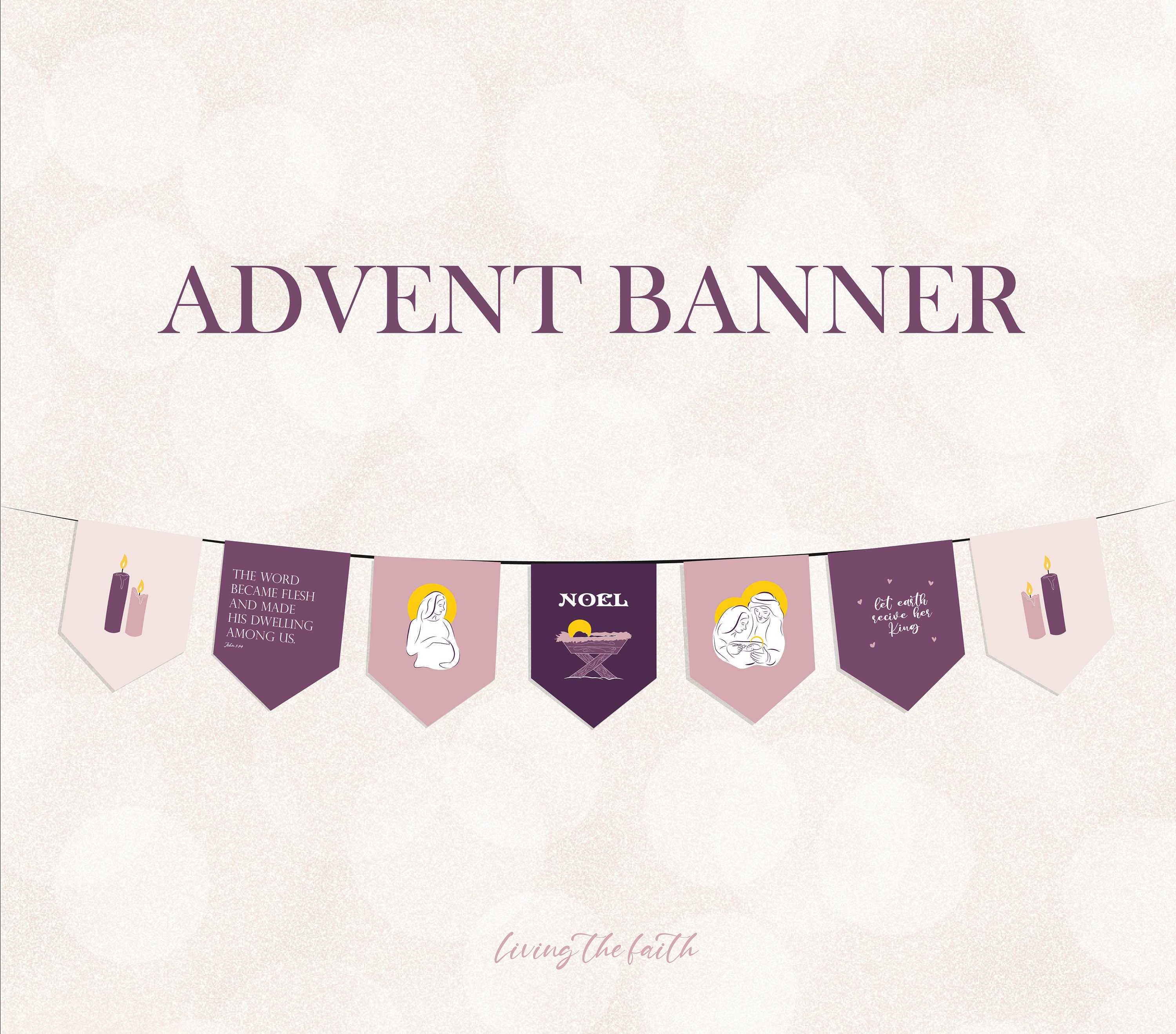 Printable Advent Banner & Christmas Banner | Advent Decor | Catholic ...