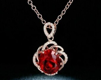 Red Ruby Necklace - Etsy