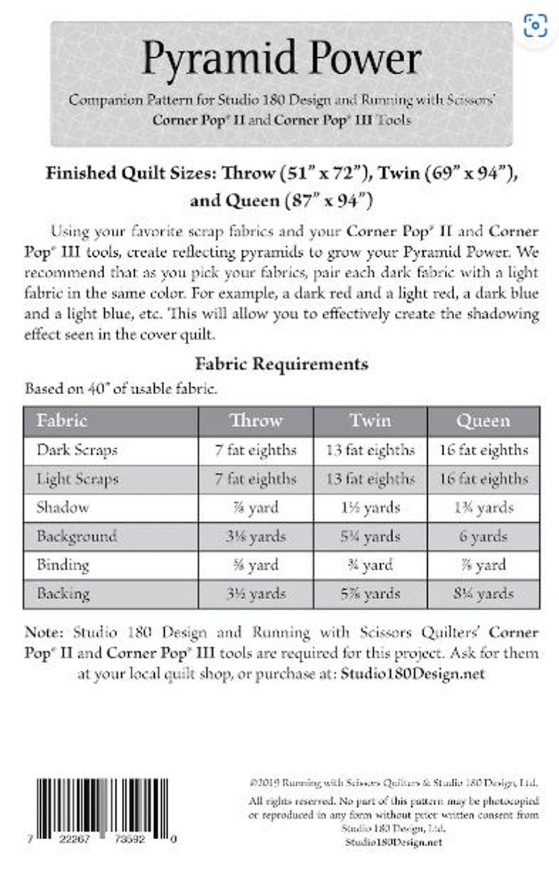 Pyramid Power Quilt Pattern by Modern 180 PAPER PATTERN - Etsy