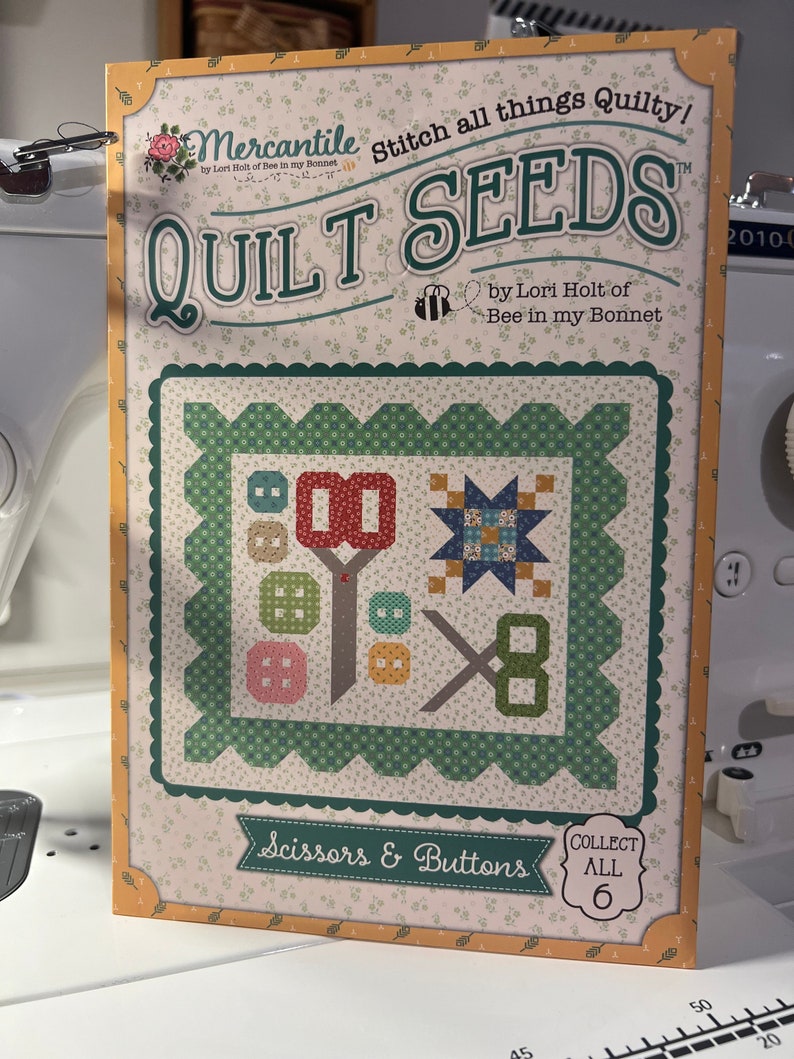 Lori Holt Mercantile Quilt Seeds™ Pattern Scissors & Buttons PAPER ...