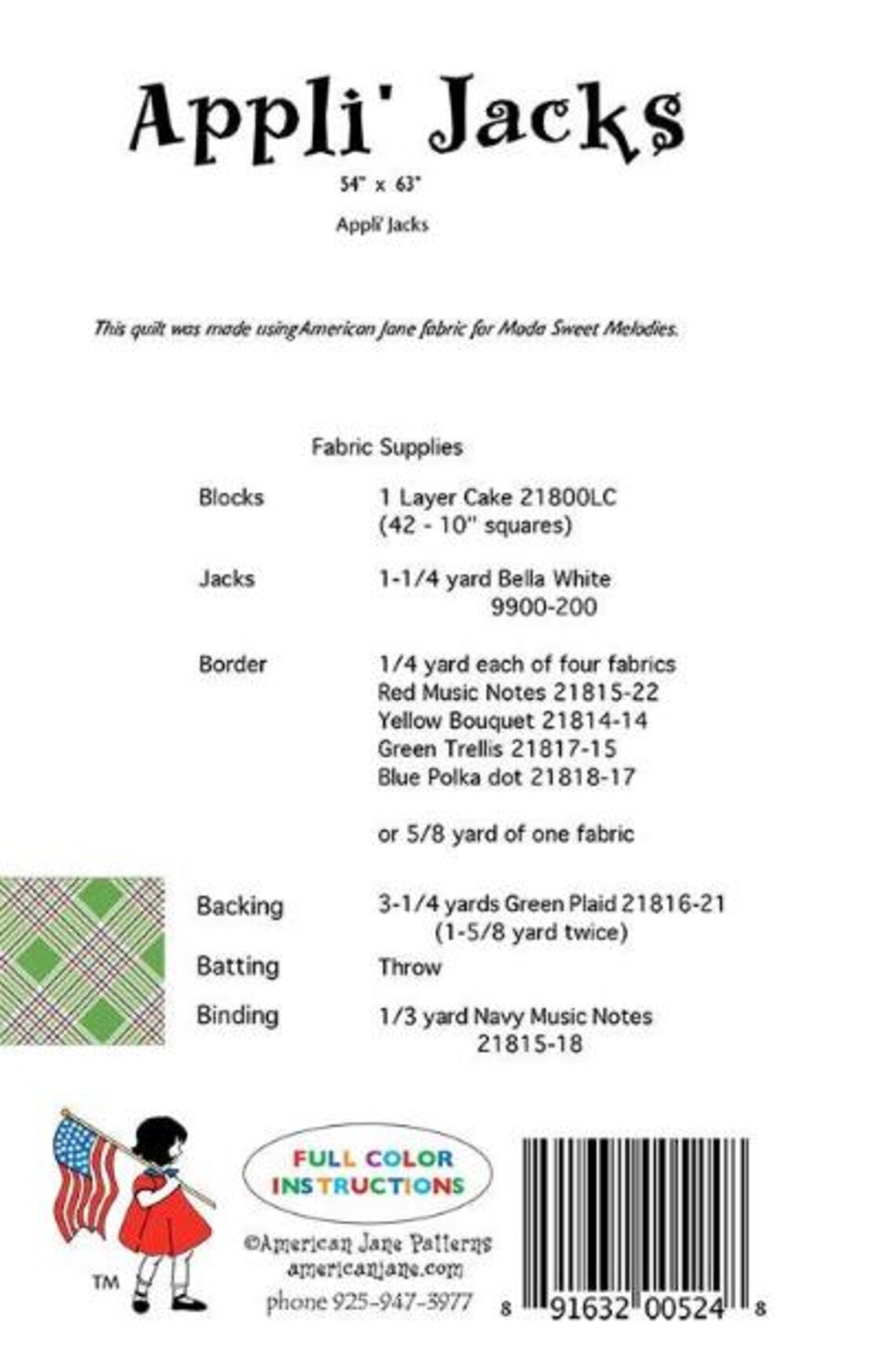 Appli' Jacks Pattern American Jane Patterns by Sandy Klop - PAPER ...