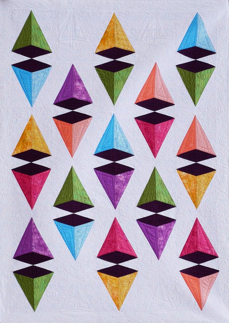 Pyramid Power Quilt Pattern by Modern 180 PAPER PATTERN - Etsy