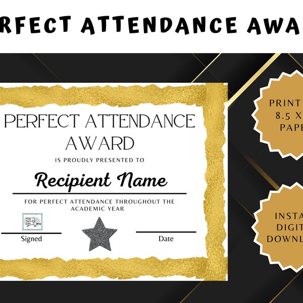 Perfect Attendance - Etsy