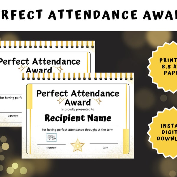 Perfect Attendance - Etsy