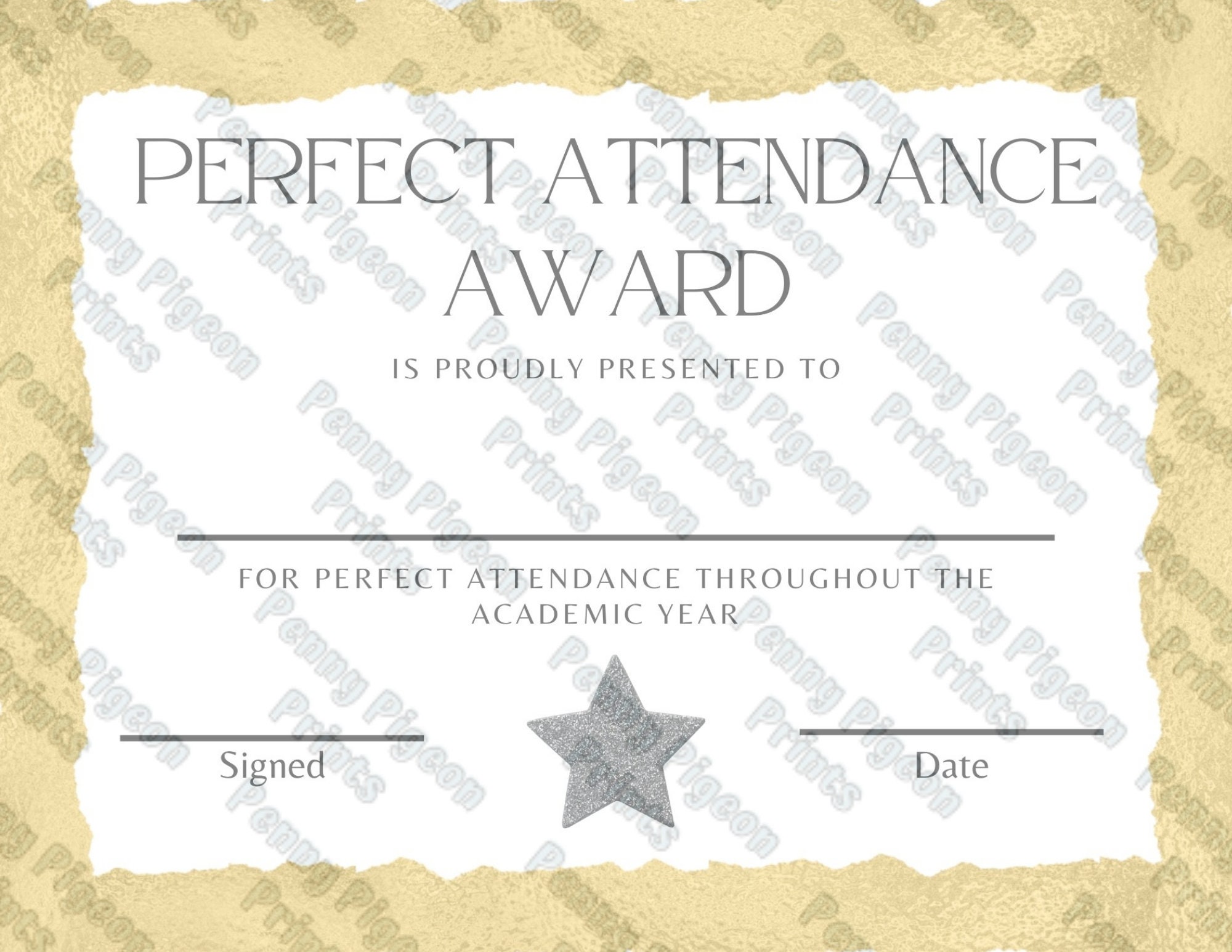 Perfect Attendance Certificate Template