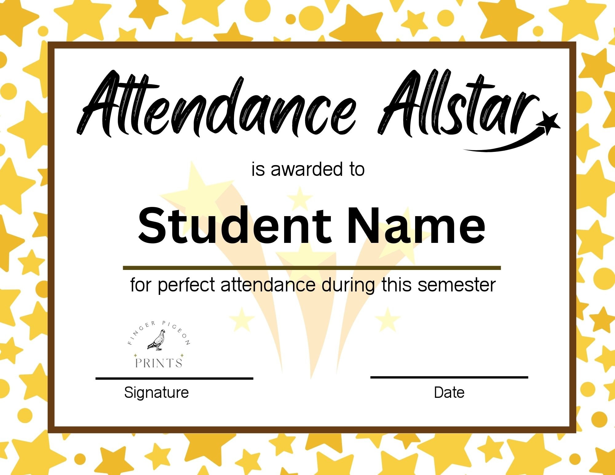 Attendance Award Certificate Templates