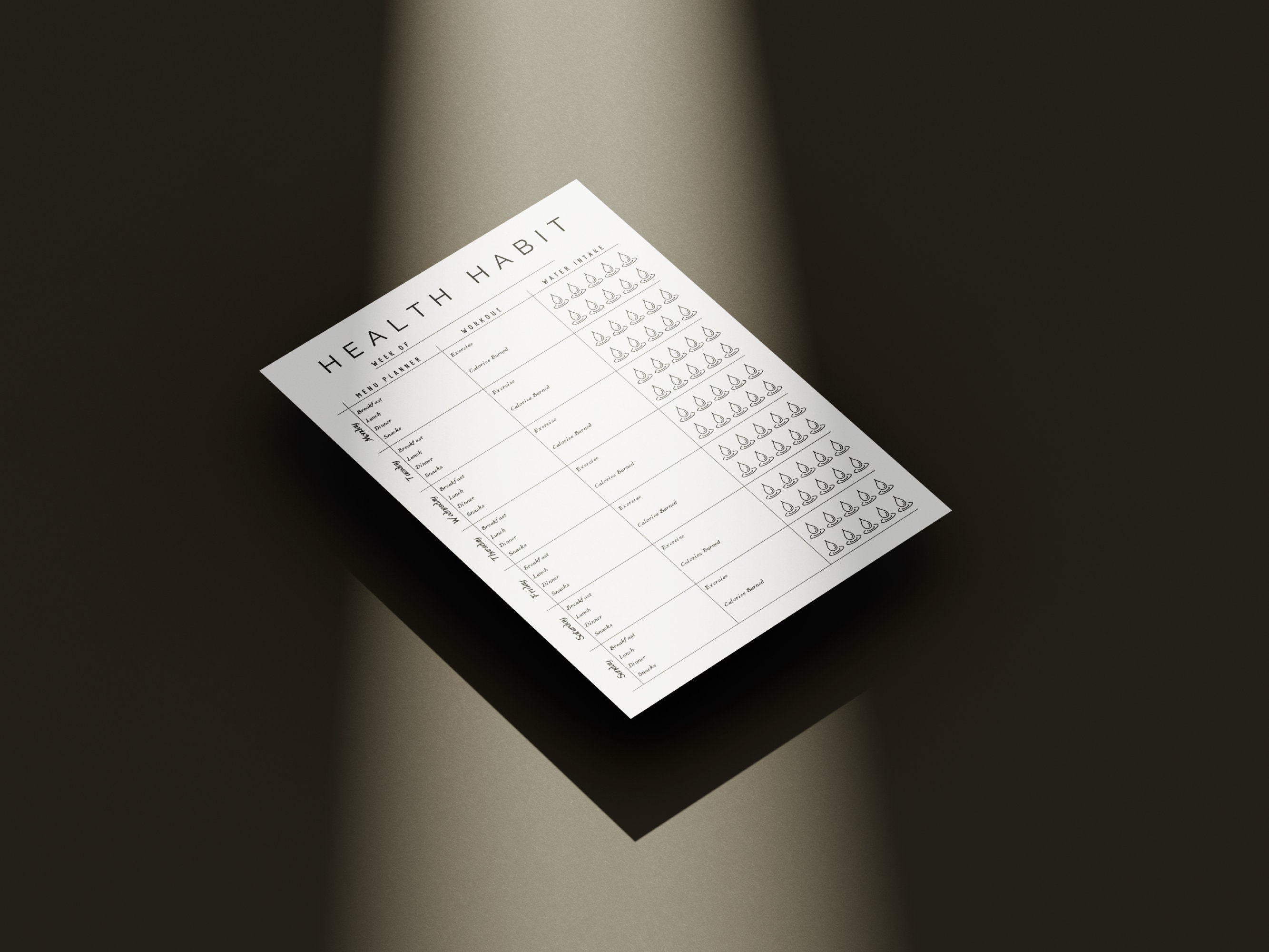 Health Planner Download in Now | Printable Self Care Planner | Water ...