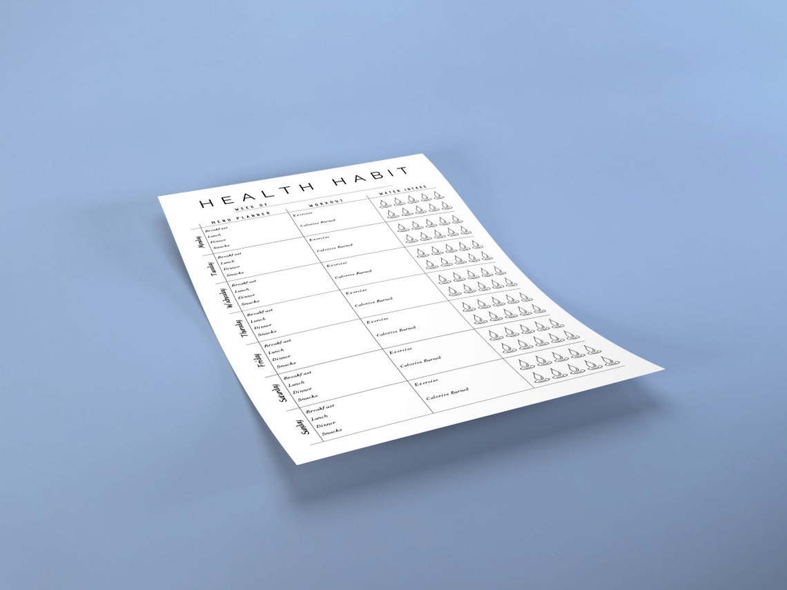 Health Planner Download in Now | Printable Self Care Planner | Water ...