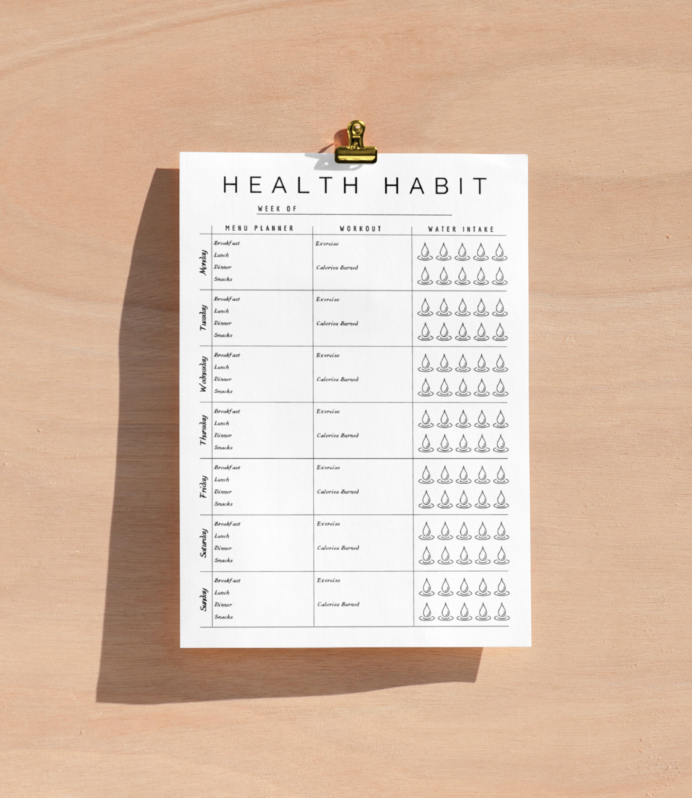 Health Planner Download in Now | Printable Self Care Planner | Water ...
