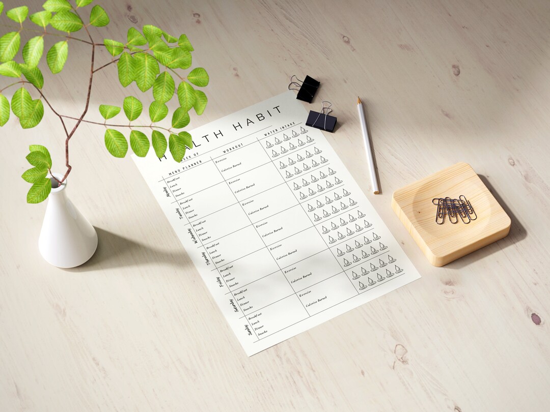 Health Planner Download in Now | Printable Self Care Planner | Water ...