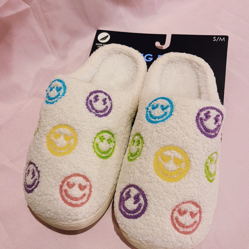 Smiley Face Slippers - Etsy