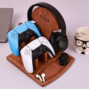 Wooden Controller Holder and Headphone Holder - Boyfriend Gift - Gamer ...