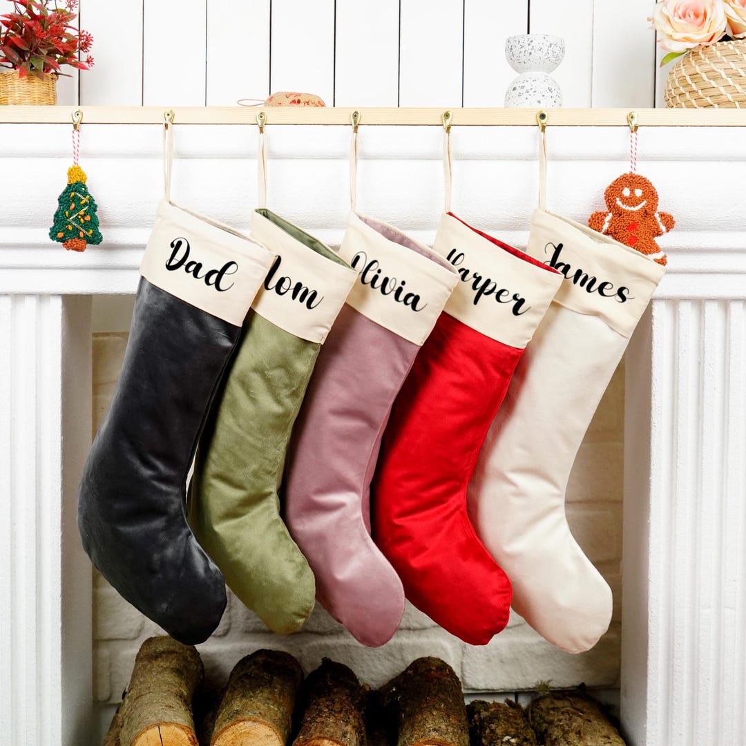 Personalized Velvet Christmas Stocking - Name Stockings - Family ...