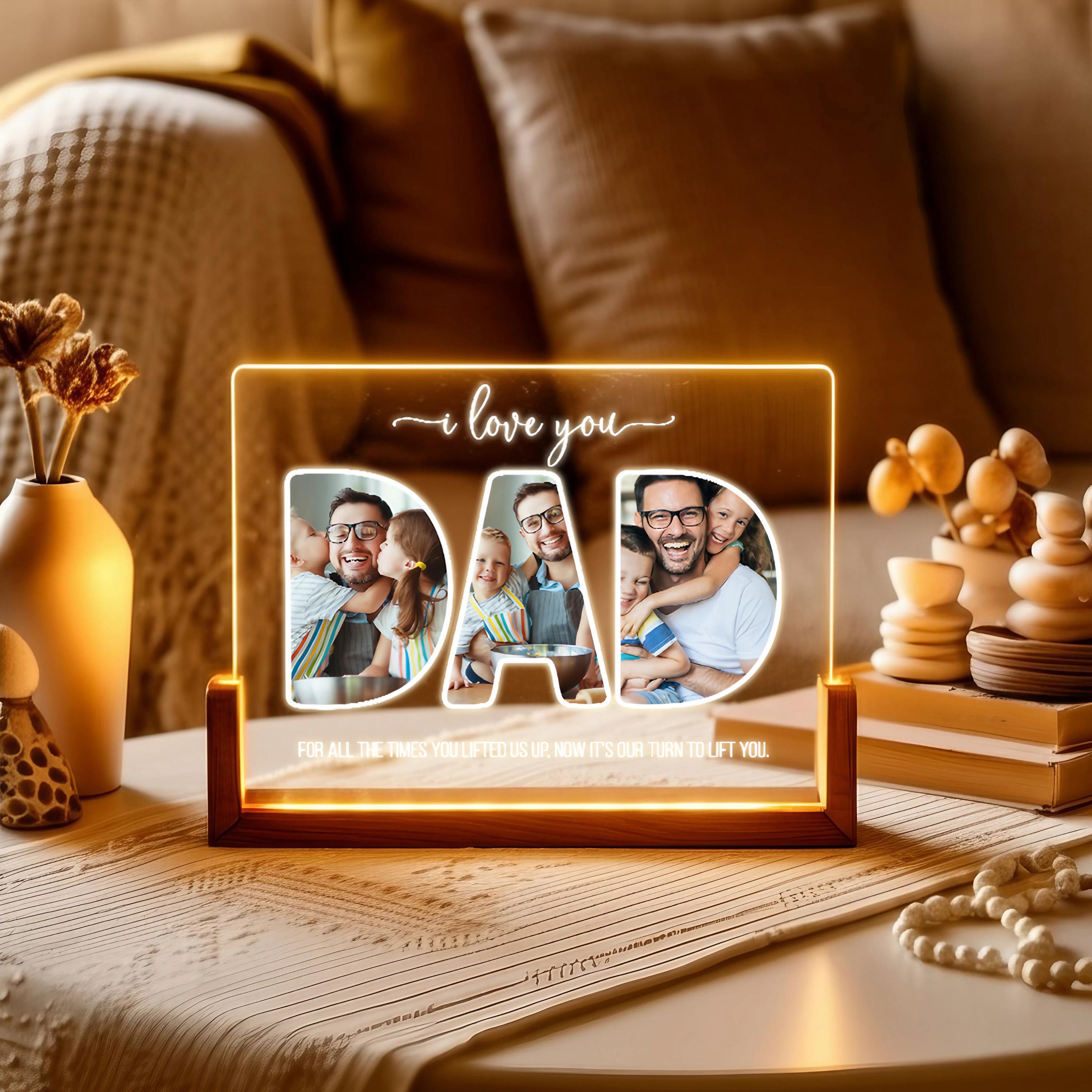 LED Dad Photo Gift, Acrylic Personalized Light, Father’s Day Keepsake ...
