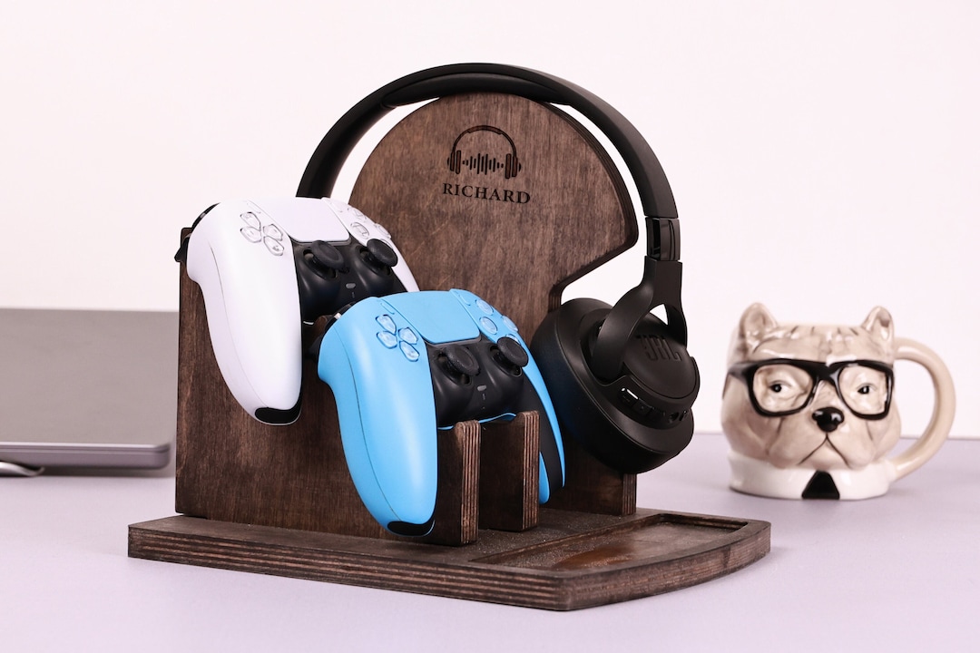 Wooden Controller Holder and Headphone Holder - Boyfriend Gift - Gamer ...
