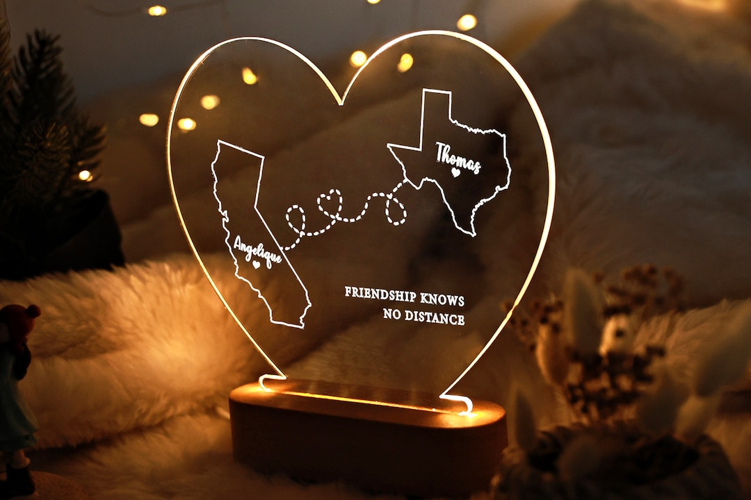 Personalized Long Distance Gift - Personalized Map - Best Friend Gift ...