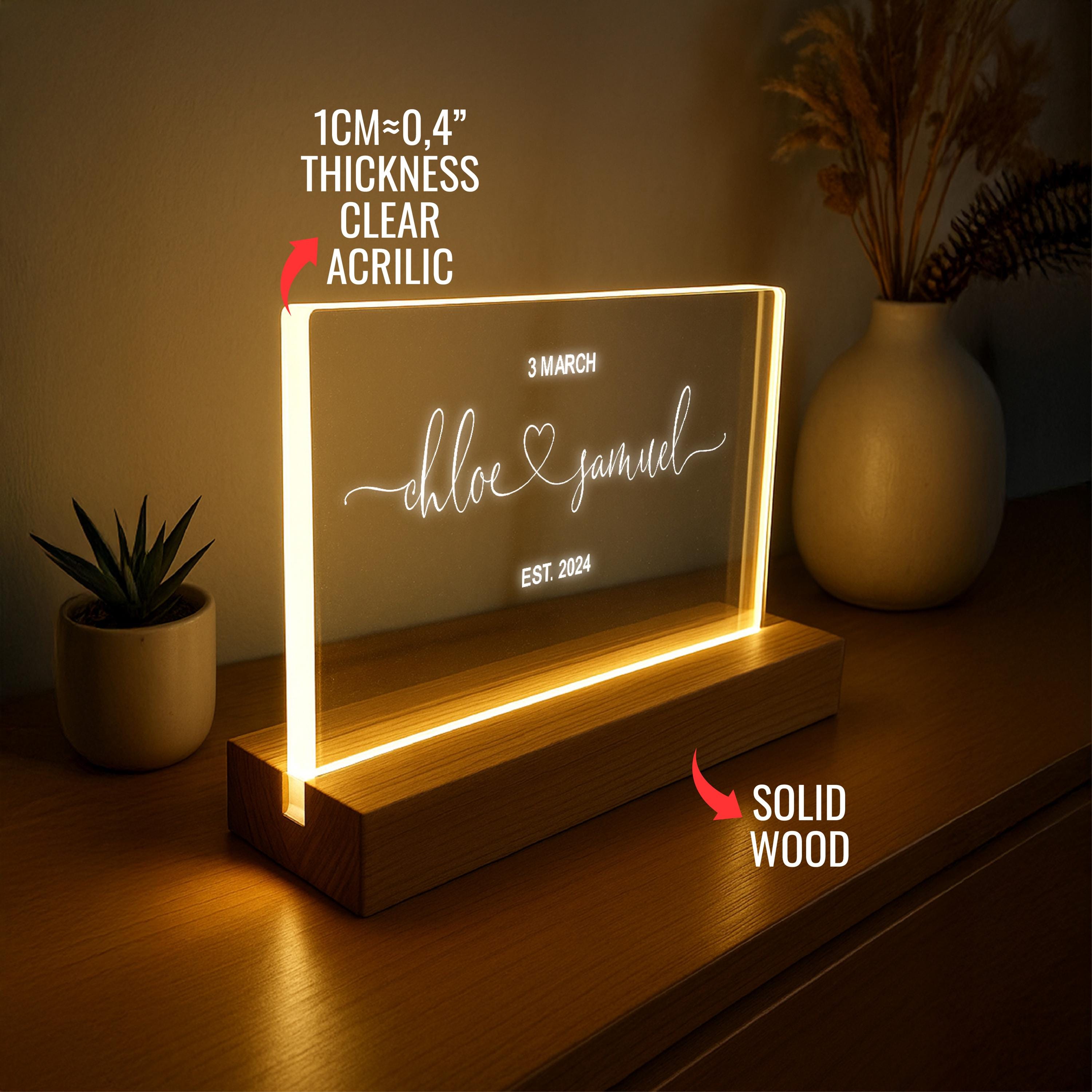 Motivational Quote Personalized LED Acrylic Lamp, Custom Night Light ...