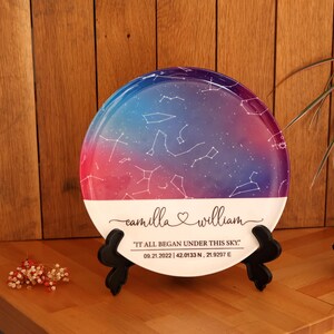 Custom Star Map Porcelain Plate - Unique Gift for Weddings and ...