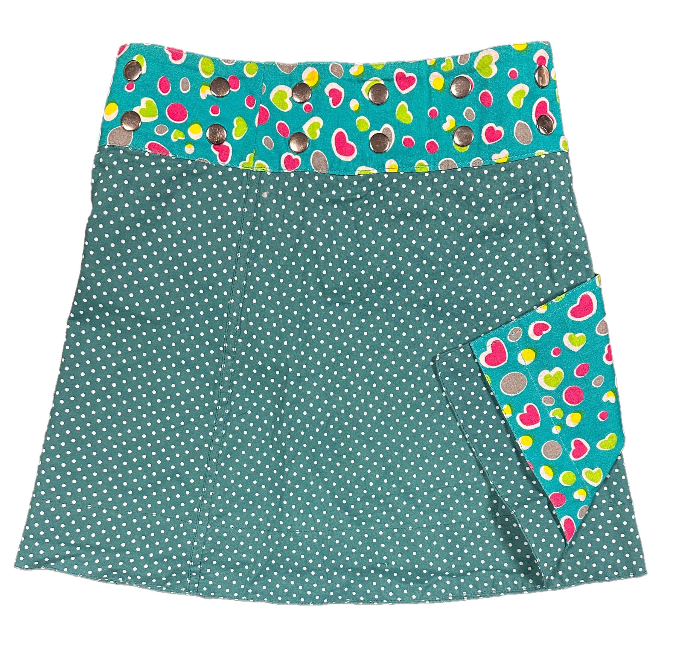 JEP Reversible Girls Wrap Skirt With Snap Button, Cotton Skirt, Snap ...