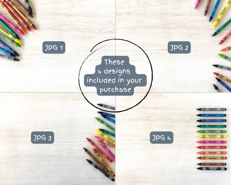 Wax Crayon Flat Lay Mockup, Back to School Kids Classroom Template ...