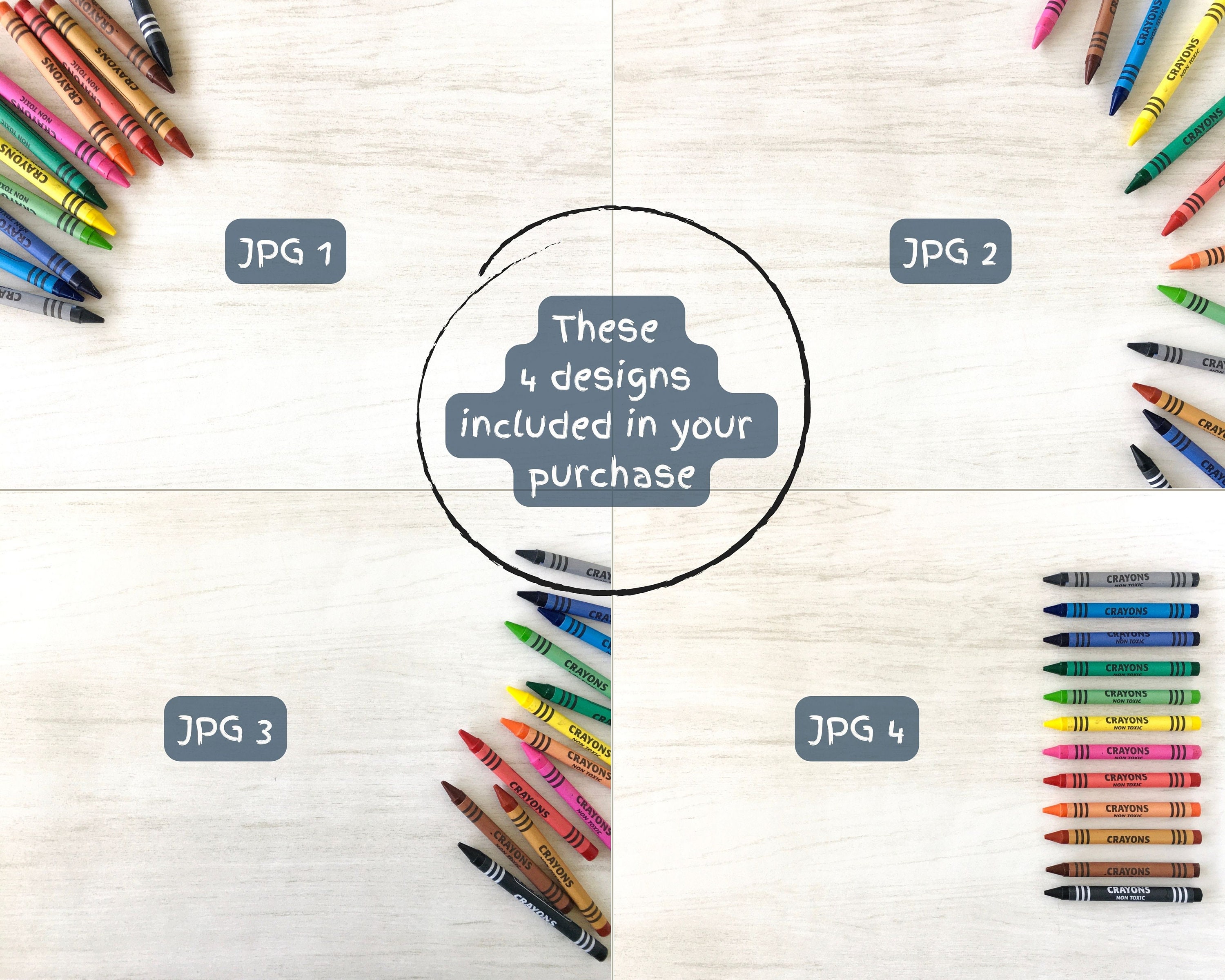 Wax Crayon Flat Lay Mockup, Back to School Kids Classroom Template ...