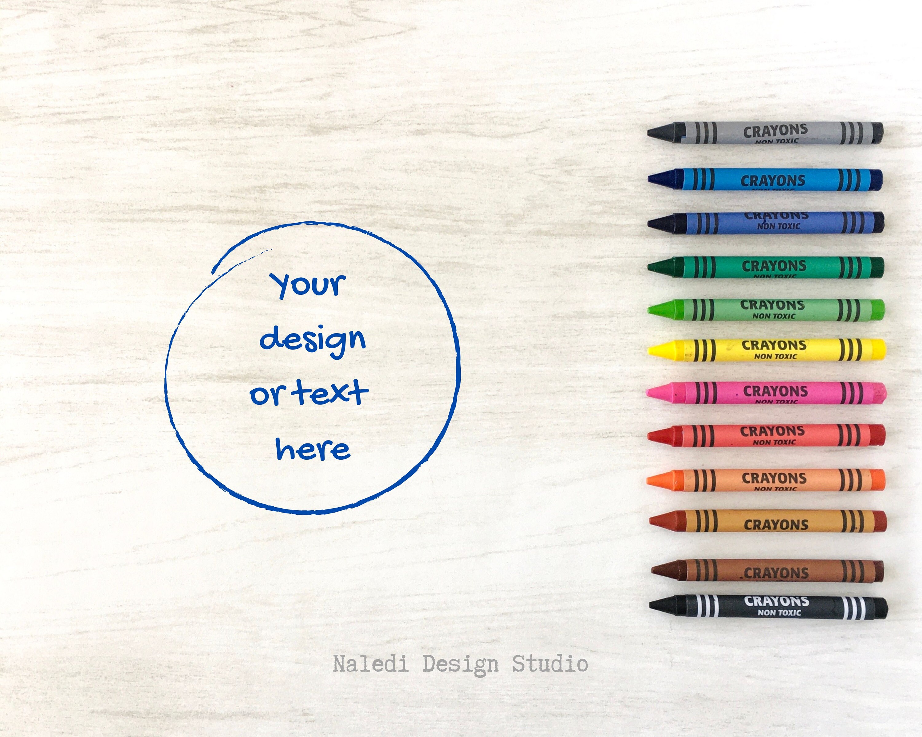 Wax Crayon Flat Lay Mockup, Back to School Kids Classroom Template ...