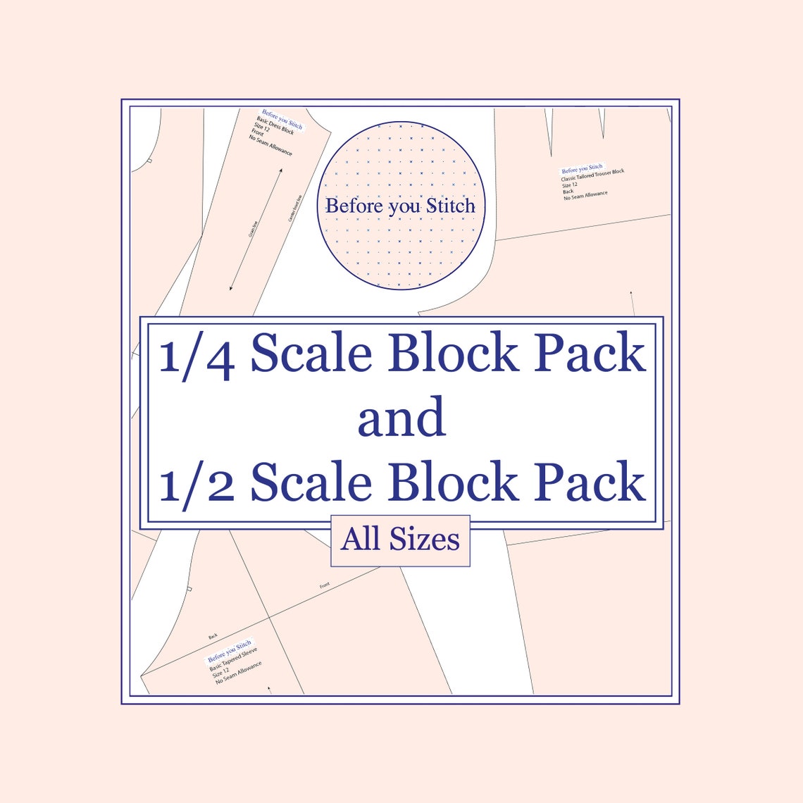Sizes 8-20 1/4 & 1/2 Scale Block Patterns Pack - Etsy