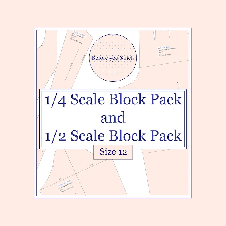 Size 12 - 1/2 Scale and 1/4 Scale Block Patterns Pack - Etsy