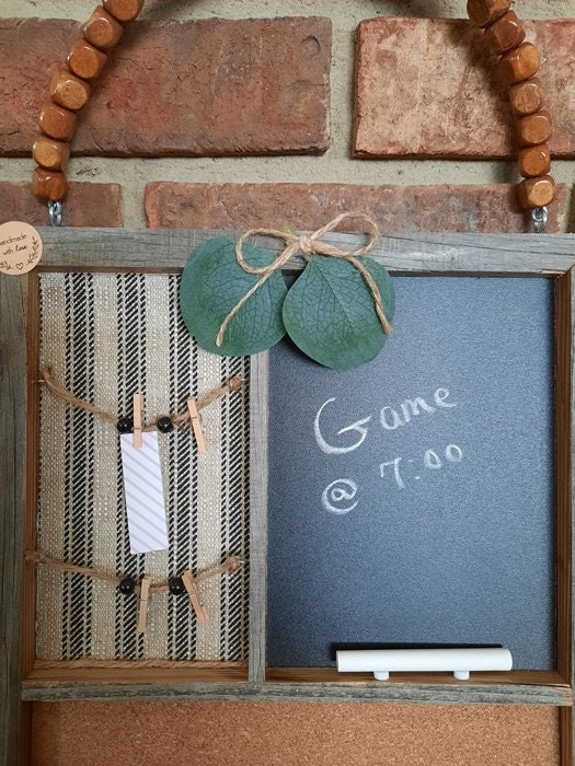 Farmhouse Memo Board, Rustic Wood, Message Board, Chalkboard, Corkboard ...