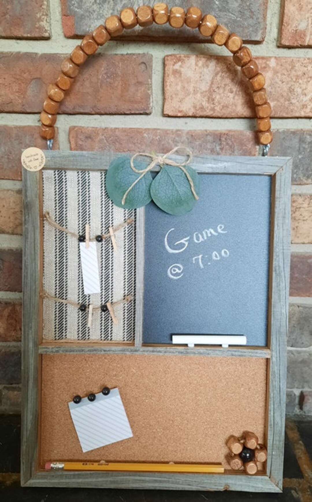 Farmhouse Memo Board, Rustic Wood, Message Board, Chalkboard, Corkboard ...
