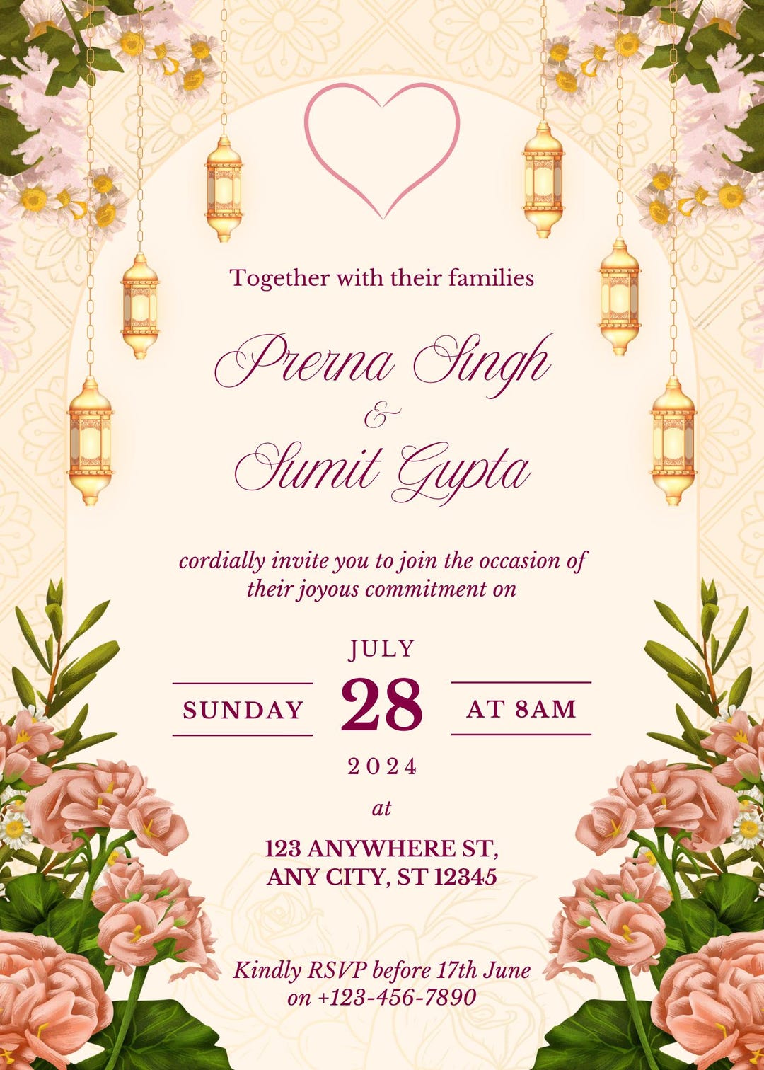 Simple Digital Wedding Invitation - Etsy