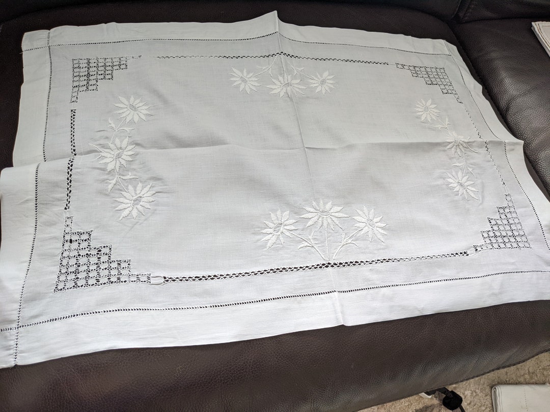 Vintage Art Deco Cotton Lawn Tray Table Cloth - Etsy