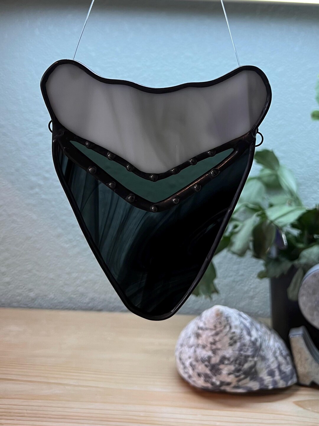 Shark Tooth Stained Glass Suncatcher Shark Art - Etsy