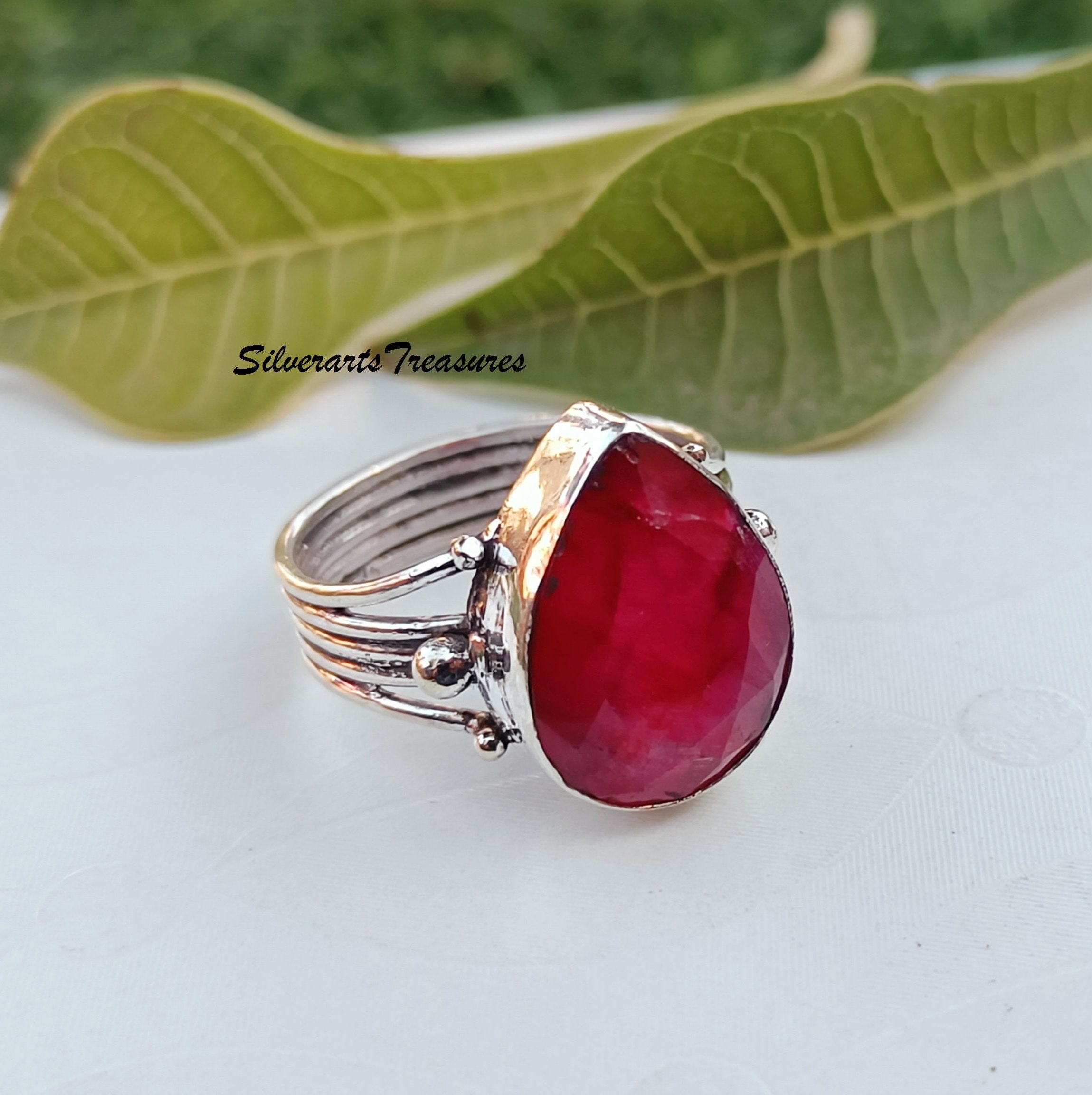Raw Ruby Ring: Oval Gemstone, 925 Sterling Silver, Healing Crystal - Etsy